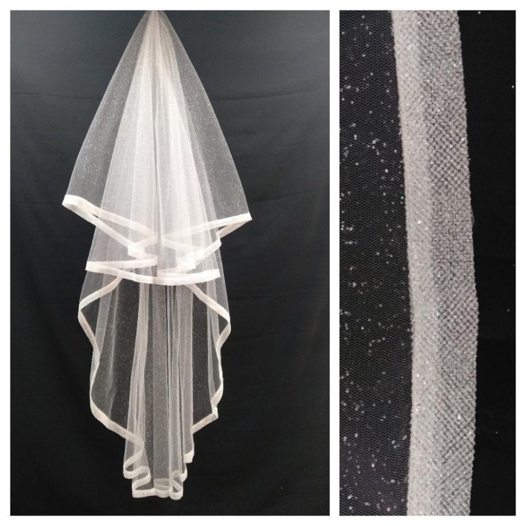 Satin Ribbon Edge Bridal Veil Wedding White, Ivory Veil, Wedding Veil ...