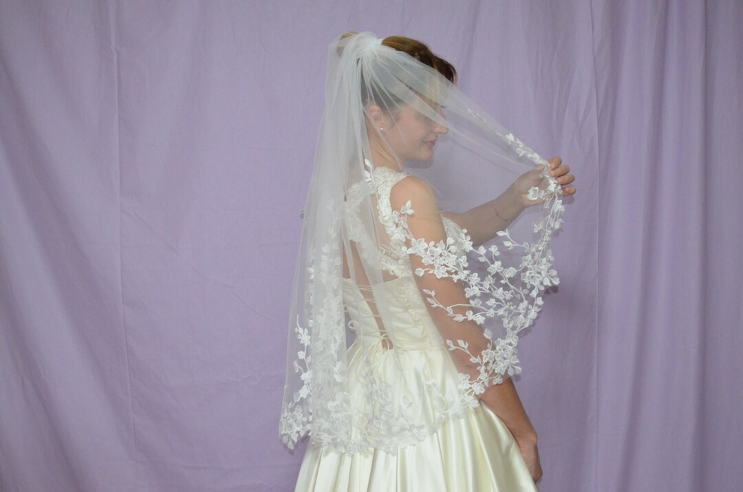 Luxury Lace Veil Ivory Wedding Wedding Veil Bride Lace Wedding Veil ...