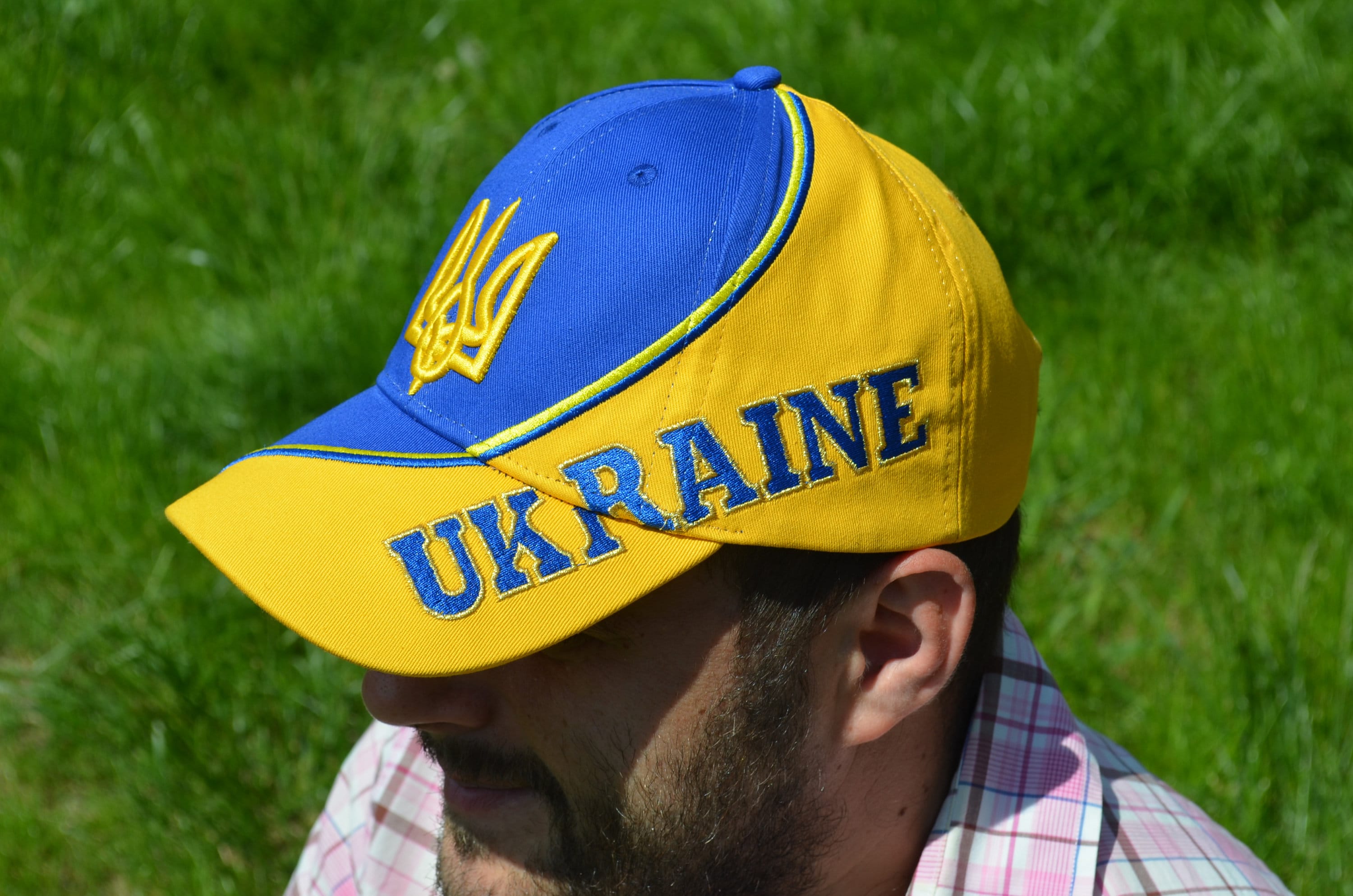 Football Soccer Fan Cap With Logo UKRAINE Blue Yellow Ukrainian ...