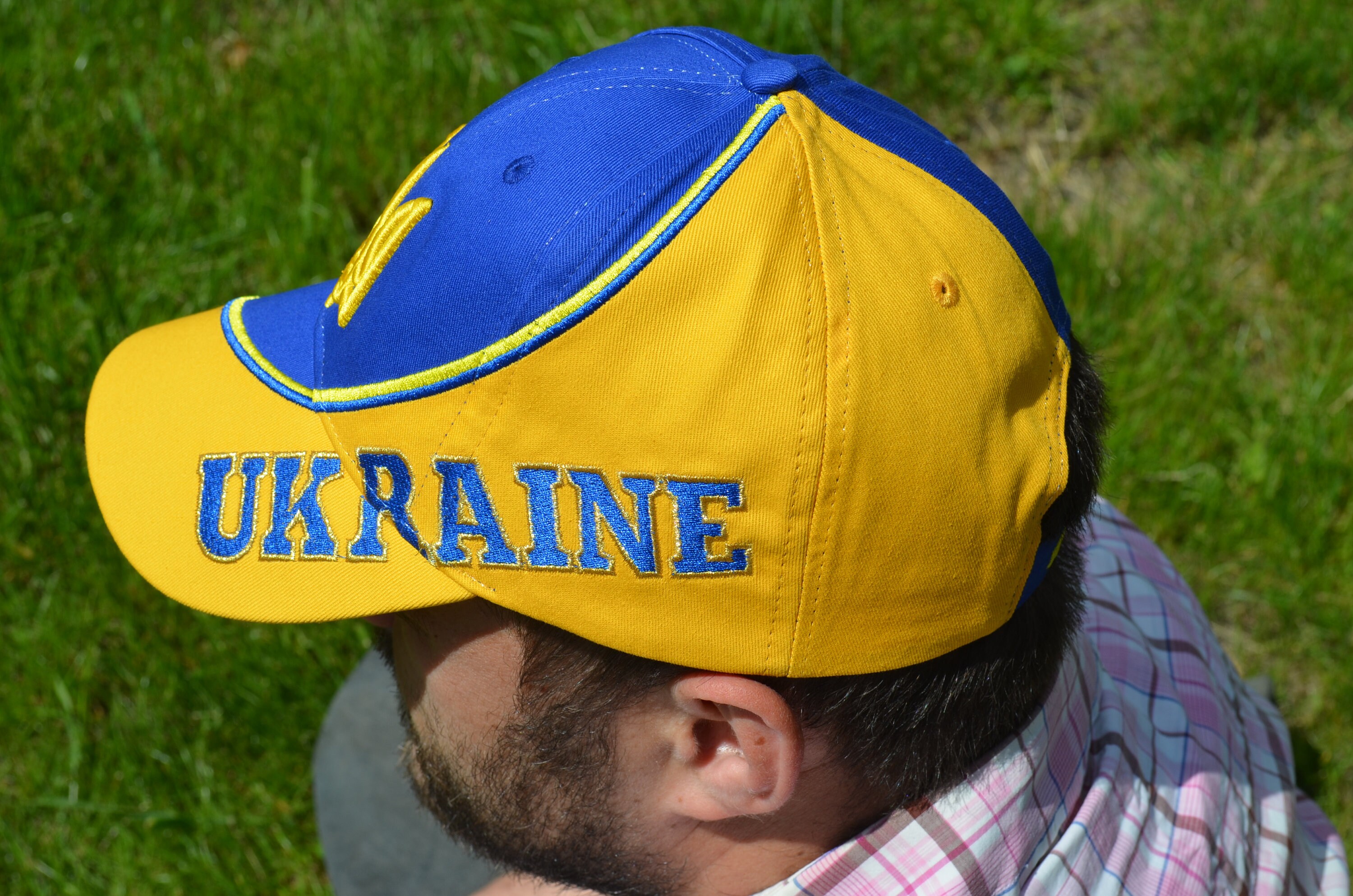 Football Soccer Fan Cap With Logo UKRAINE Blue Yellow Ukrainian ...