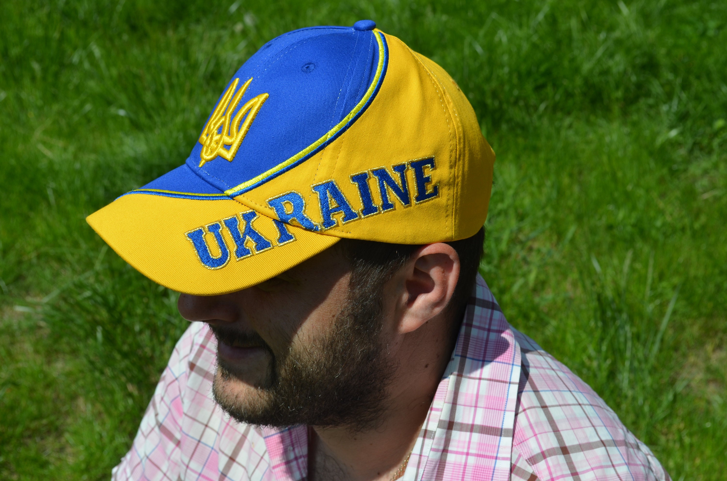 Football Soccer Fan Cap With Logo UKRAINE Blue Yellow Ukrainian ...