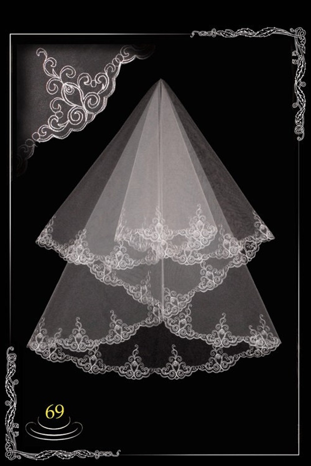 Chapel Royal Veil White Wedding Veil Embroidery Milk Color Bridal Long ...