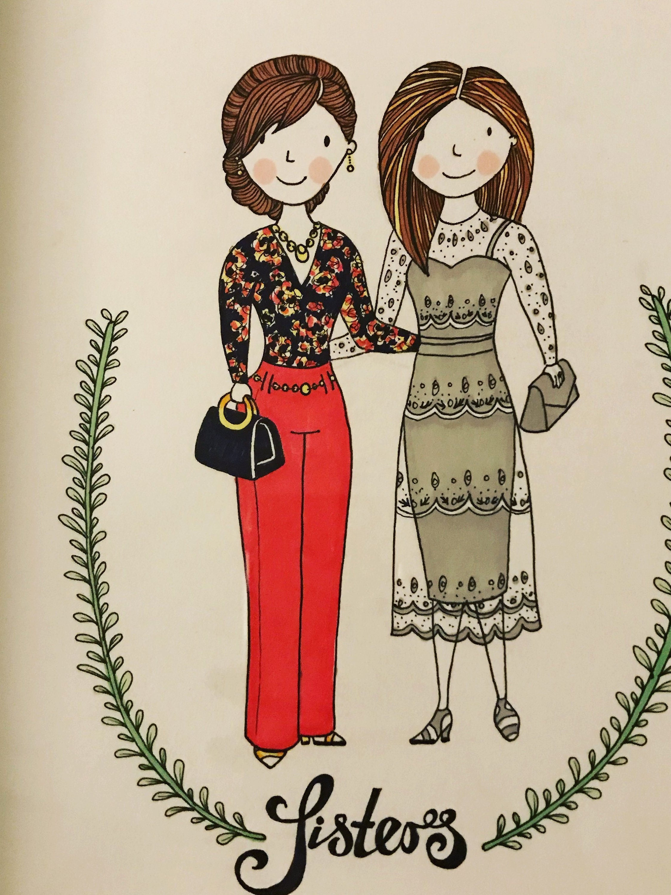 Bespoke Family Illustration Art Not a Print - Etsy