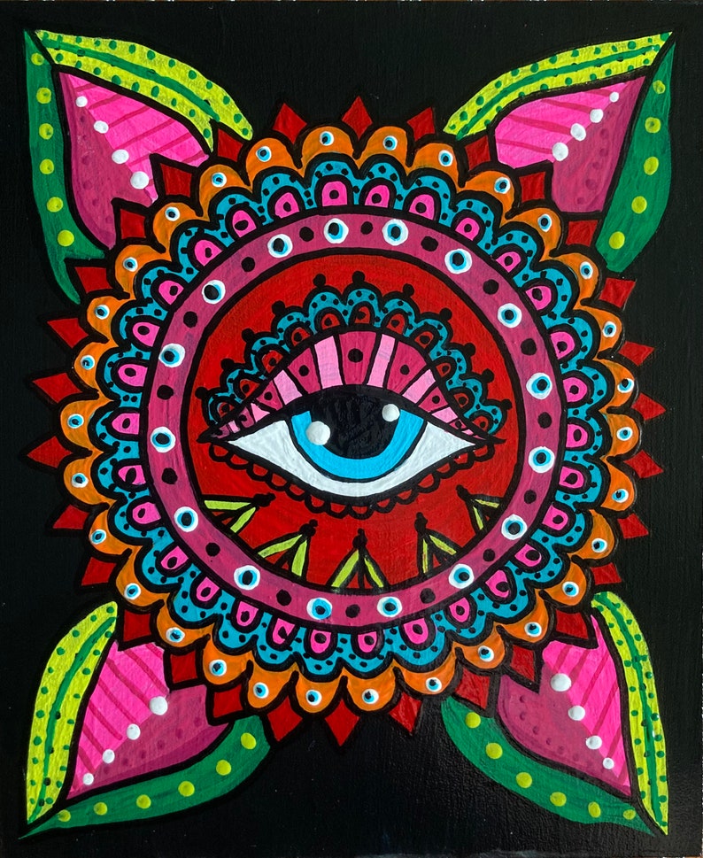 Reflect Negative Energy Back to Sender, Handpainted Traditional Evil ...