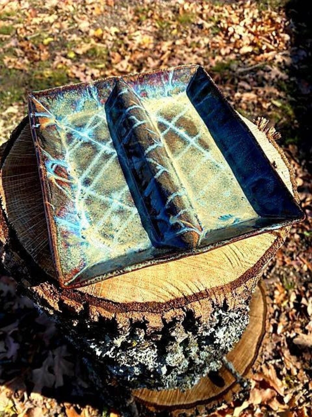 Handmade Ceramic Serving Tray. Pottery Divided Dish. Slab Built Ceramic ...