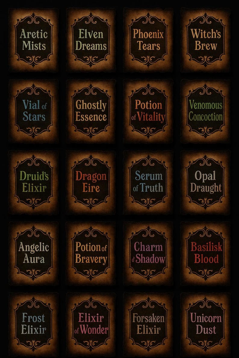 Potion Bottle Labels Png - Etsy