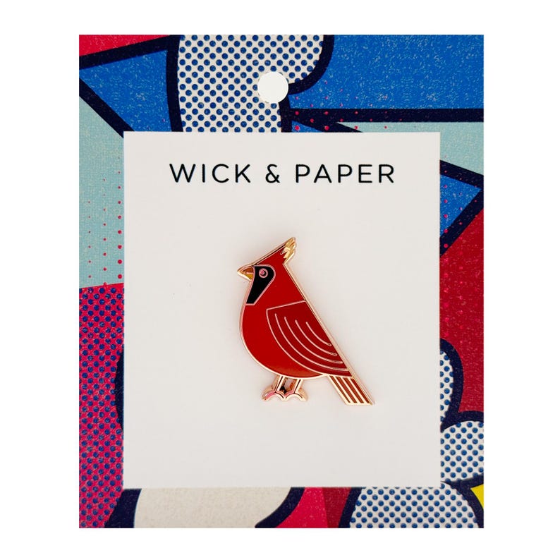 Cardinal Bird Enamel Pin - Etsy
