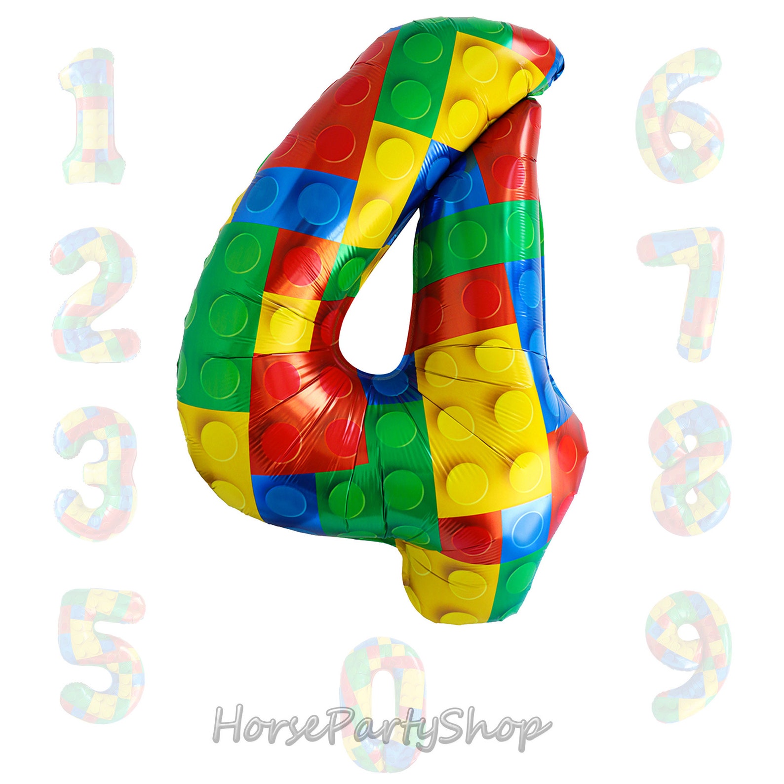 32 Block Pattern Number Balloon Block Birthday Party - Etsy