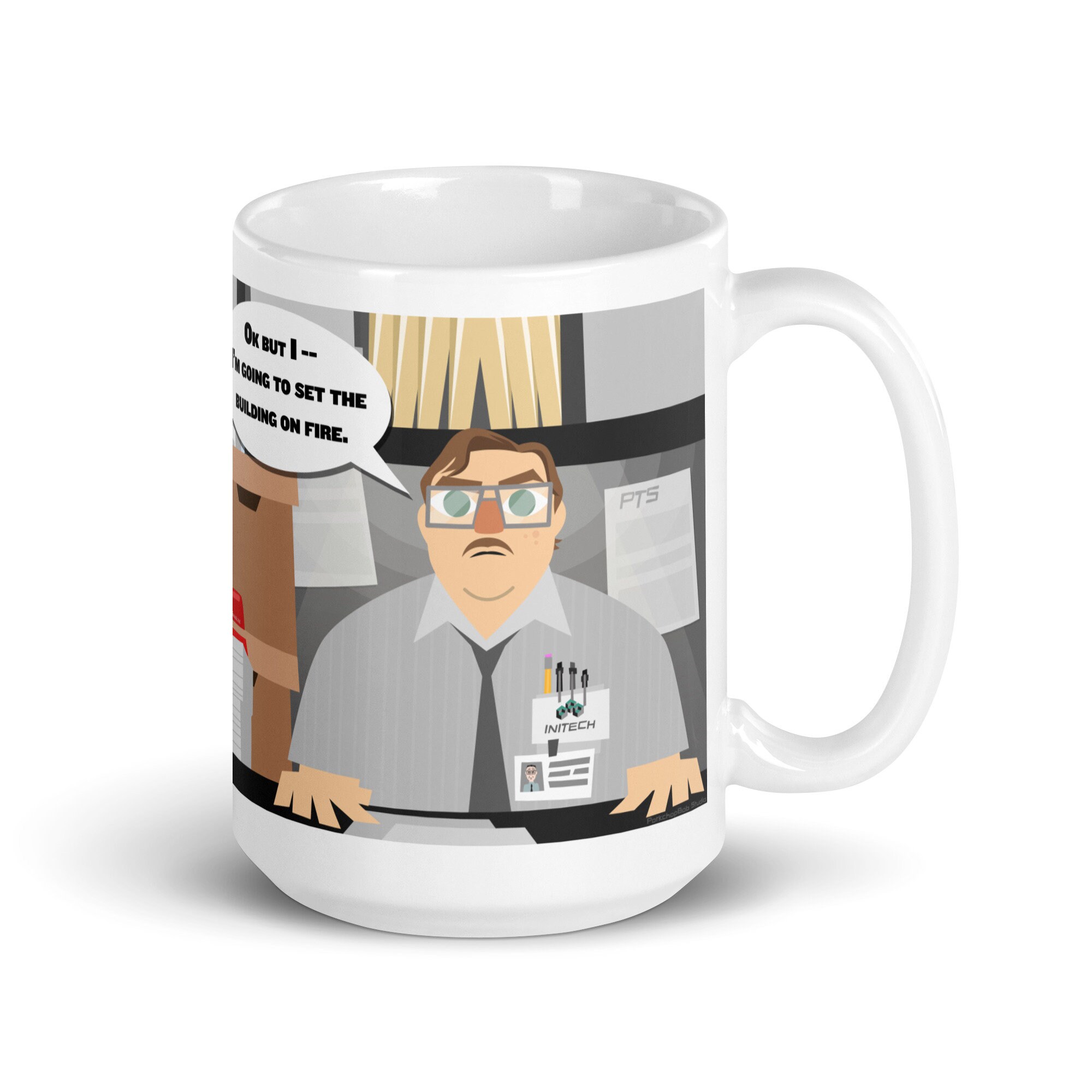 OFFICE SPACE | Milton | Bill Lumbergh | Initech White Glossy Mug - Etsy