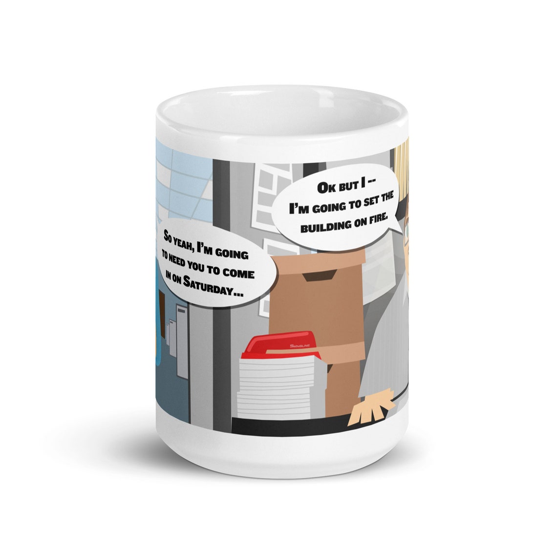 OFFICE SPACE | Milton | Bill Lumbergh | Initech White Glossy Mug - Etsy
