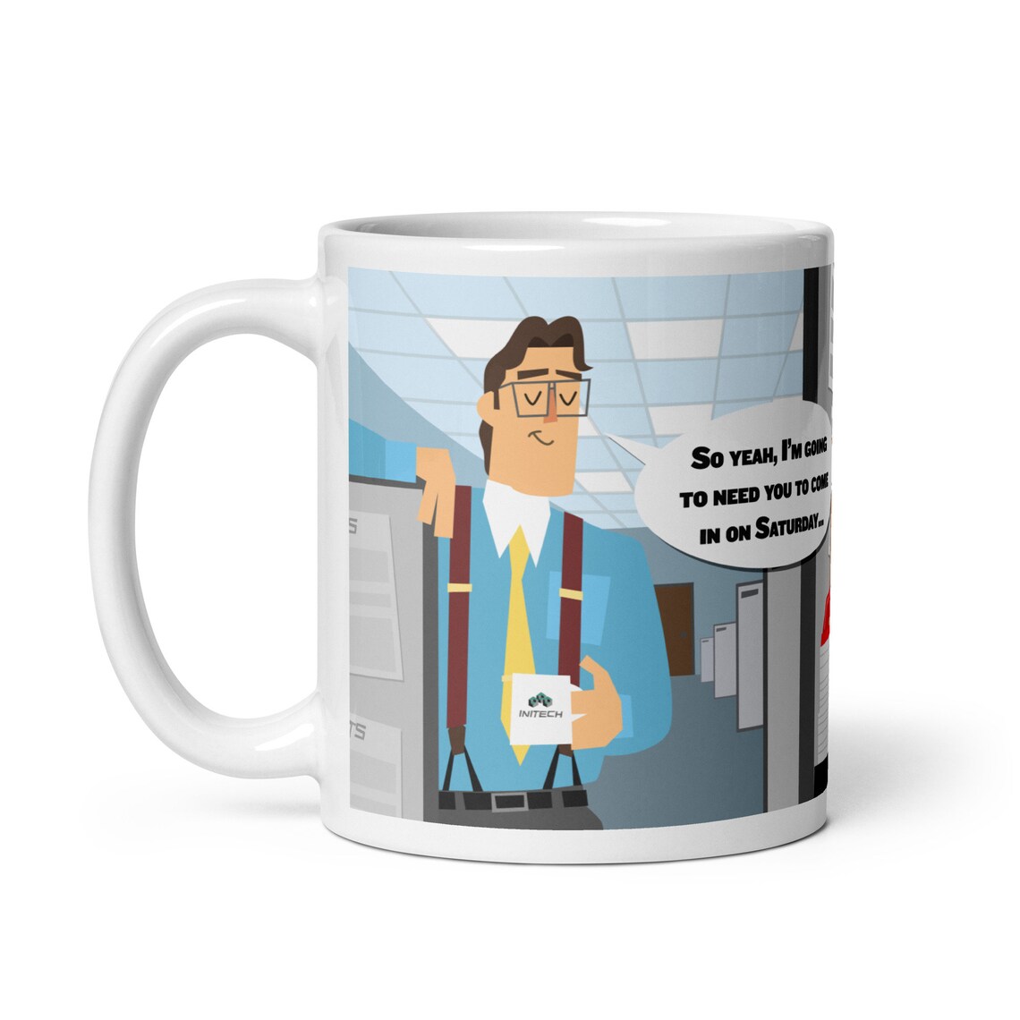 OFFICE SPACE | Milton | Bill Lumbergh | Initech White Glossy Mug - Etsy