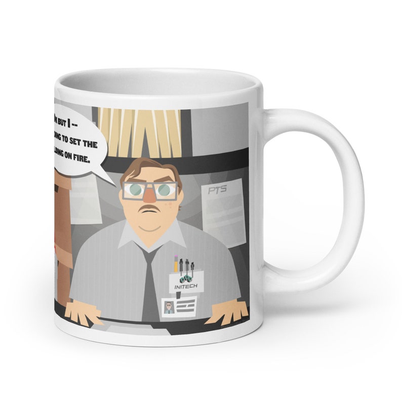 OFFICE SPACE | Milton | Bill Lumbergh | Initech White Glossy Mug - Etsy
