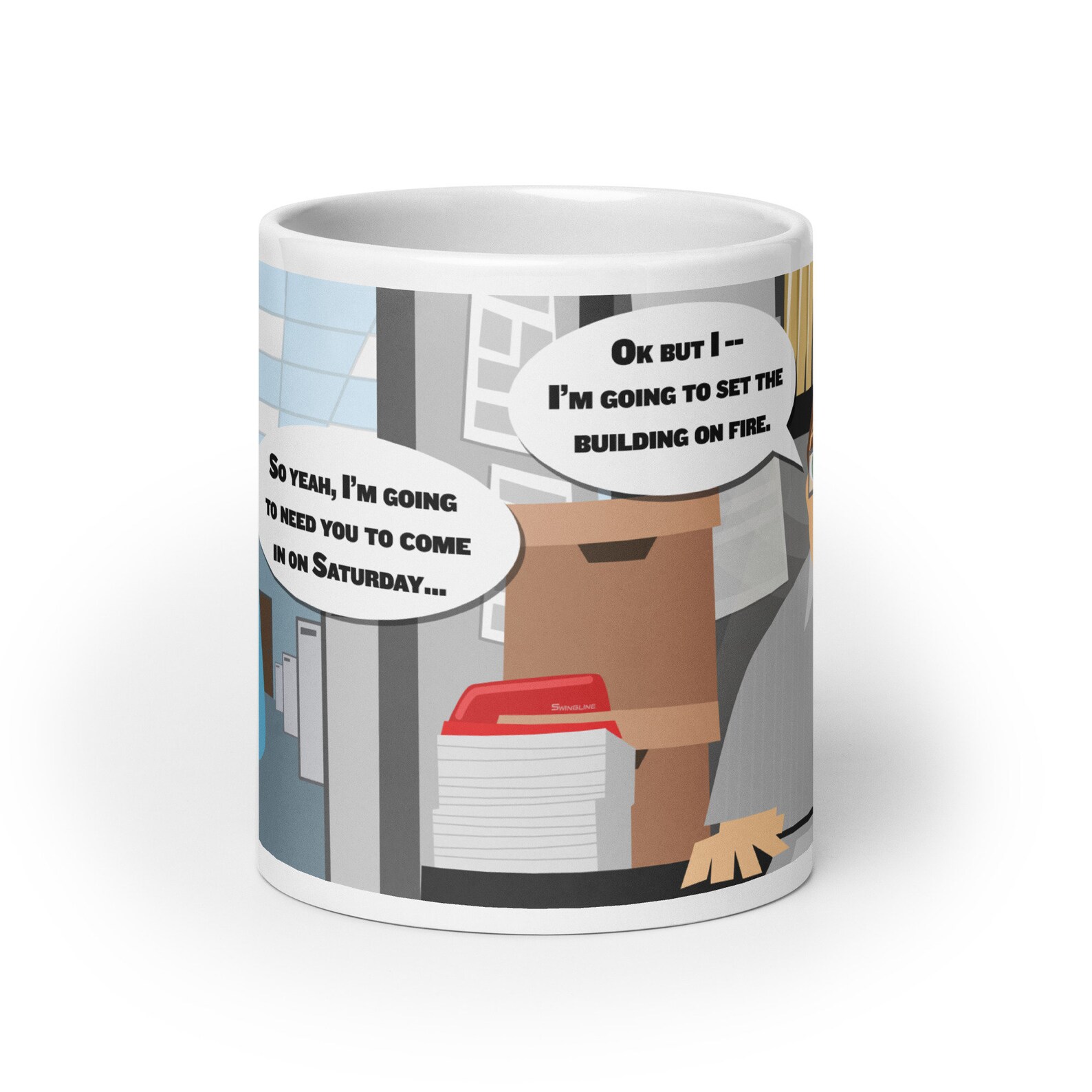 OFFICE SPACE | Milton | Bill Lumbergh | Initech White Glossy Mug - Etsy