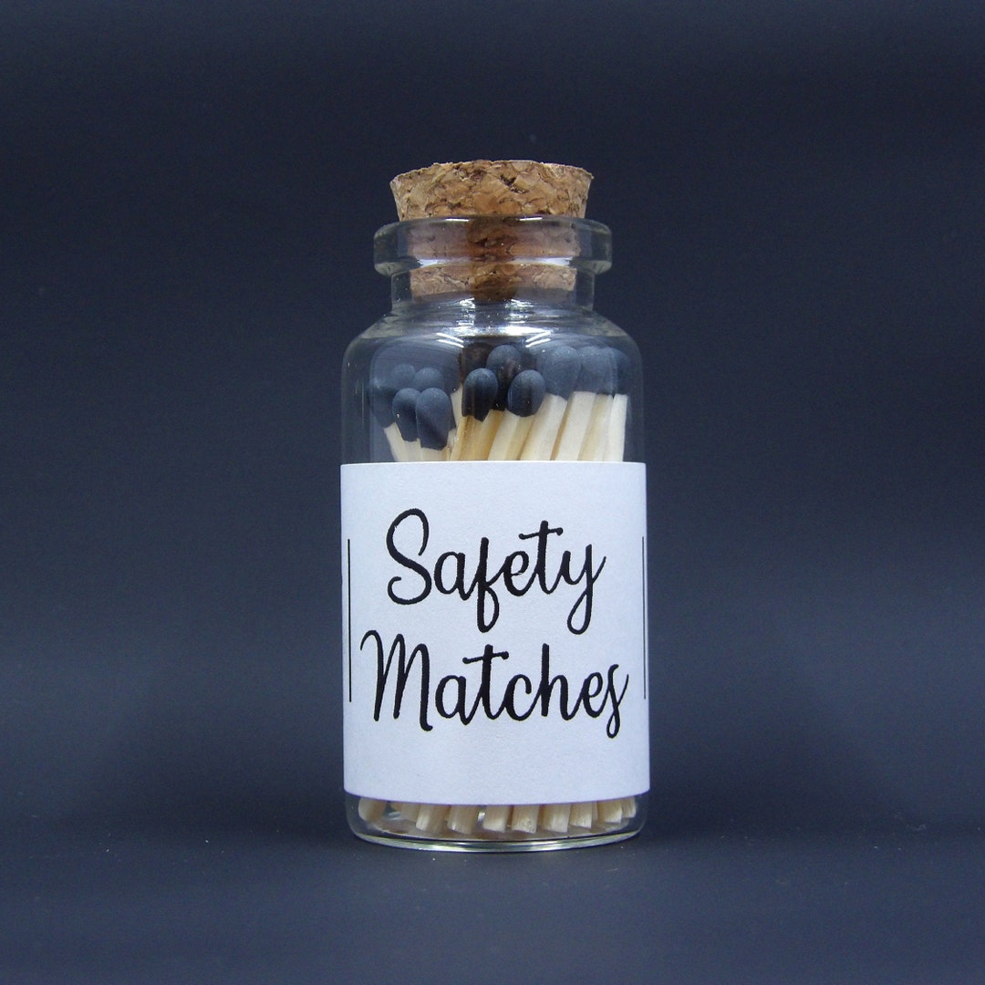 Apothecary Matches | Black Safety Matches | Glass Jar Matches | Match ...
