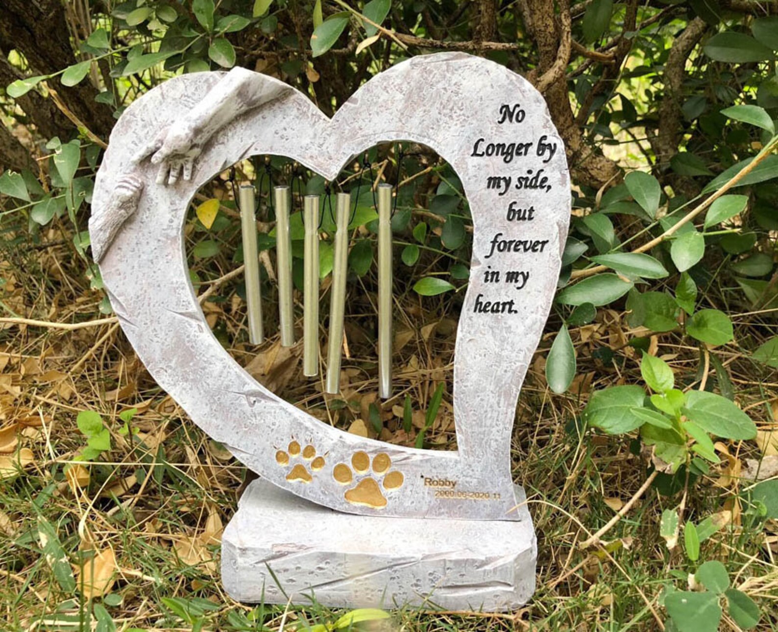 Pet Memorial Stones Like With Wind Chimespersonalized Dog | Etsy