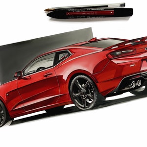 Personalised Car Drawing Original Art Marker Pen Drawing From a Photo ...