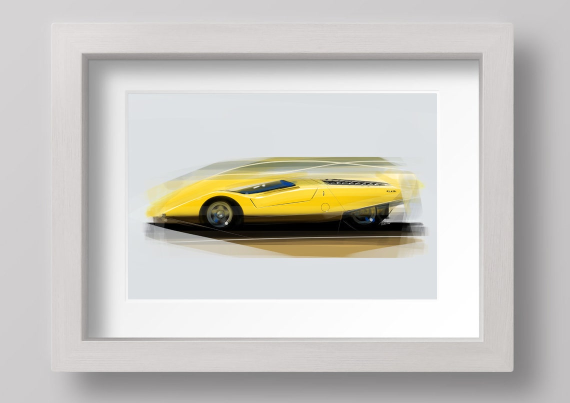 Ferrari 512S Berlinetta Concept Car Digital Art Drawing Print - Etsy