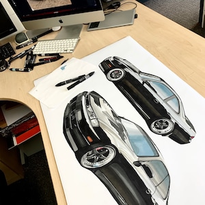 Personalised Car Drawing Original Art Marker Pen Drawing From a Photo ...