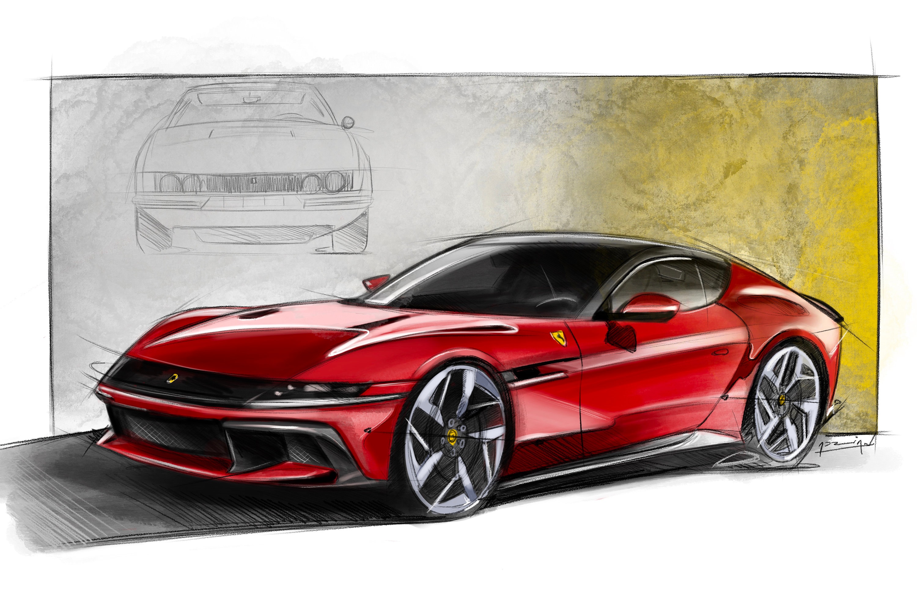 Ferrari Car Drawings