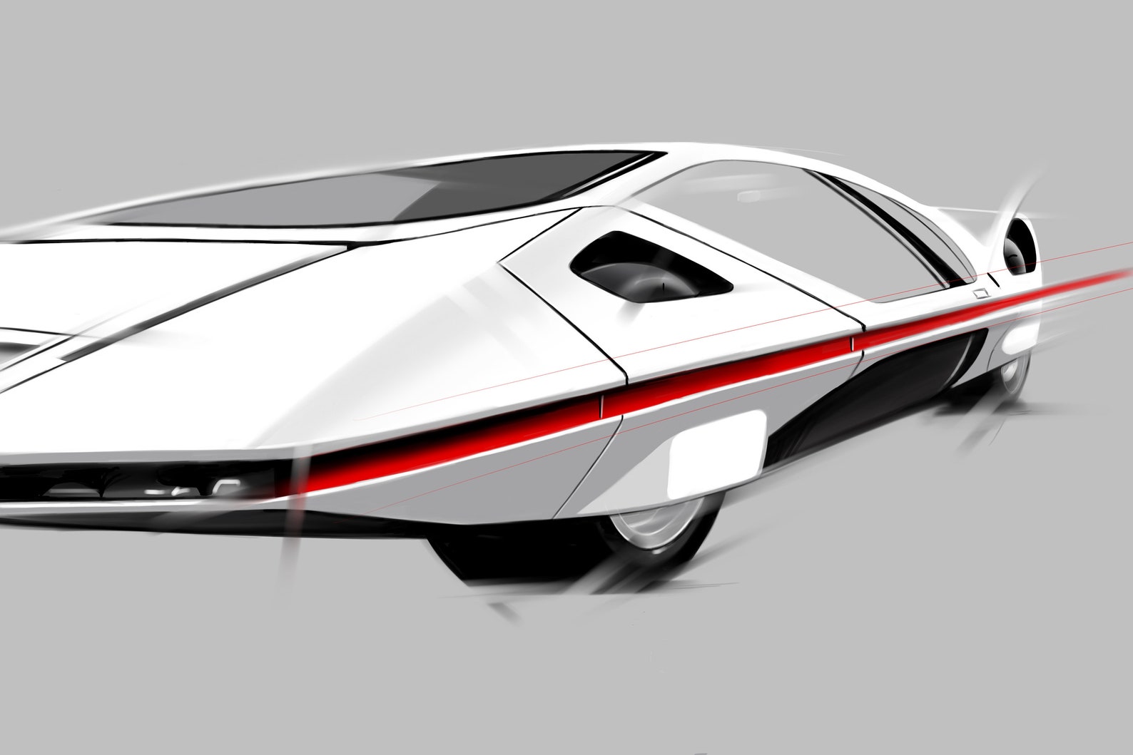 Ferrari Modulo Concept Car Digital Art Drawing Print | Etsy