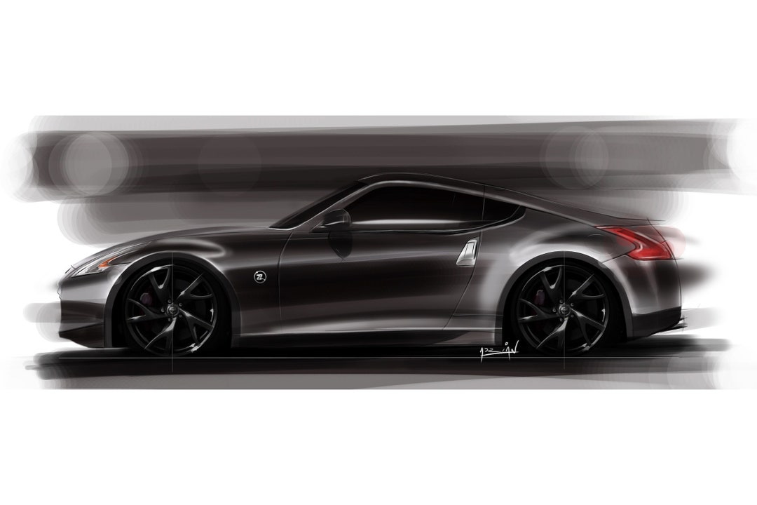 Nissan 370Z Digital Car Art Drawing Print - Etsy