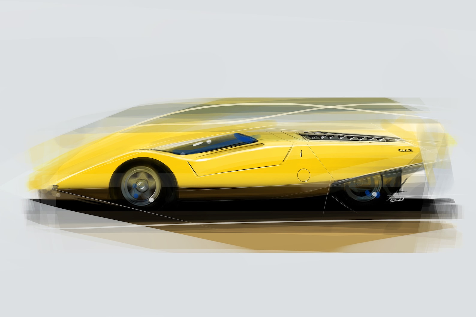Ferrari 512S Berlinetta Concept Car Digital Art Drawing Print - Etsy