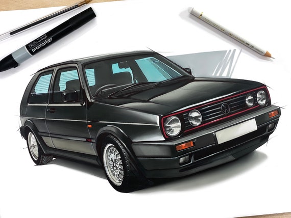Personalised Car Drawing Original Art marker pen drawing of | Etsy