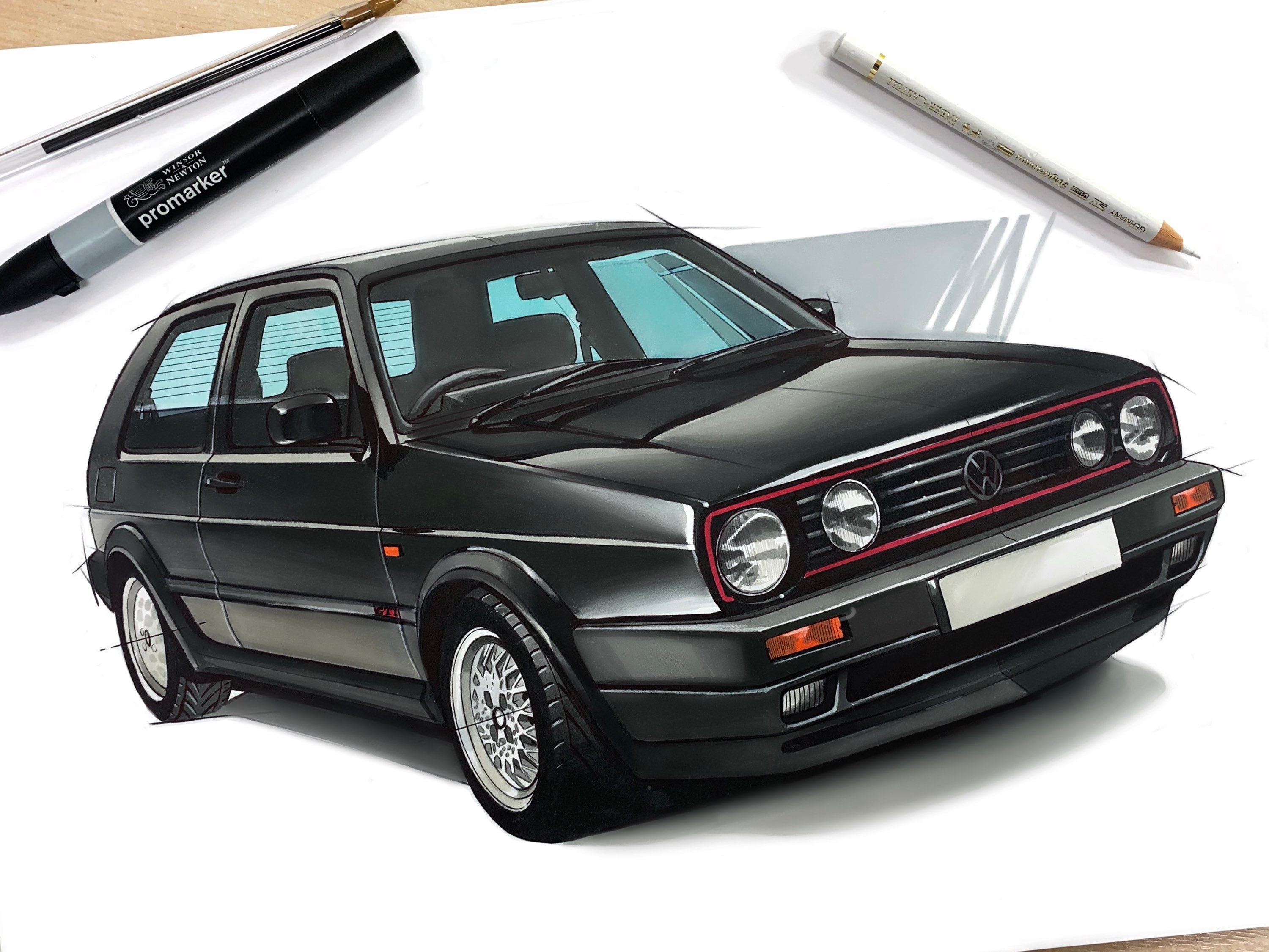 Personalised Car Drawing Original Art marker pen drawing of | Etsy