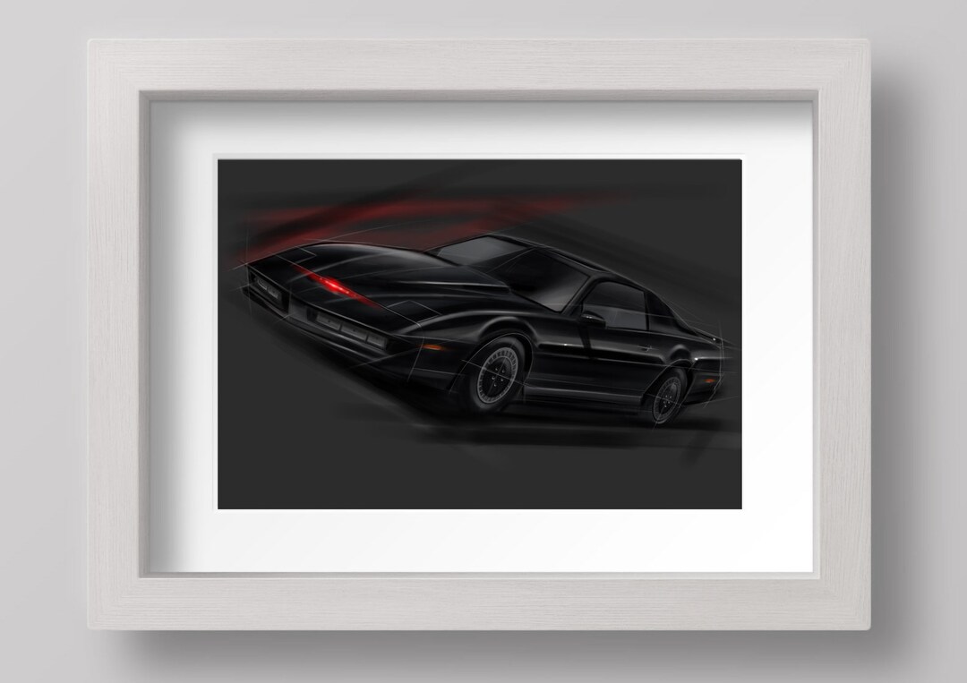 K.I.T.T Knight Rider Pontiac Firebird Digital Art Drawing - Etsy