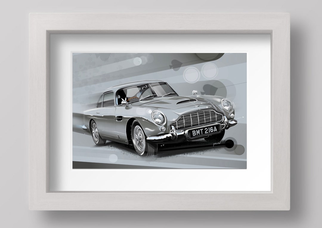 Aston Martin DB5 James Bond 007 Fan Art Digital Drawing Print - Etsy