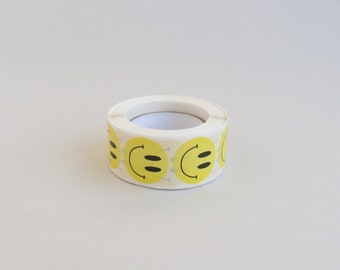 Smiley Face Stickers Roll - Etsy