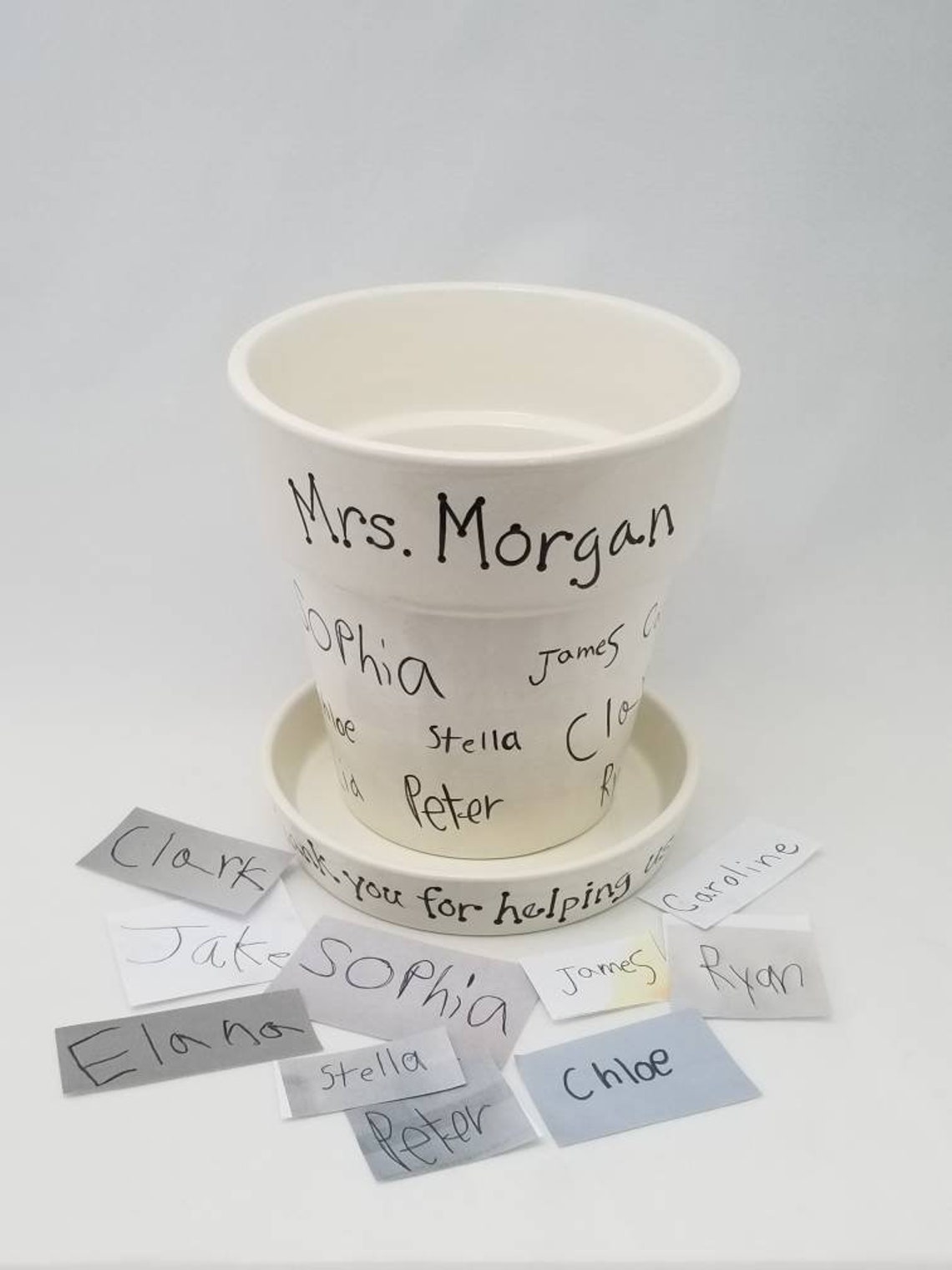 Teacher Gift Flower Pot With Names of Students / Class Gift / - Etsy