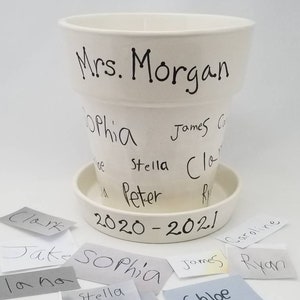 Teacher Gift Flower Pot With Names of Students / Class Gift / Large ...