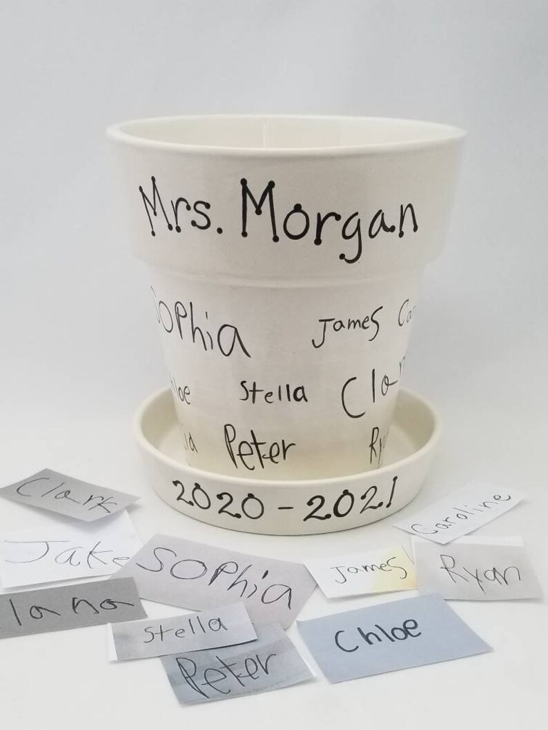 Teacher Gift Flower Pot With Names of Students / Class Gift / - Etsy