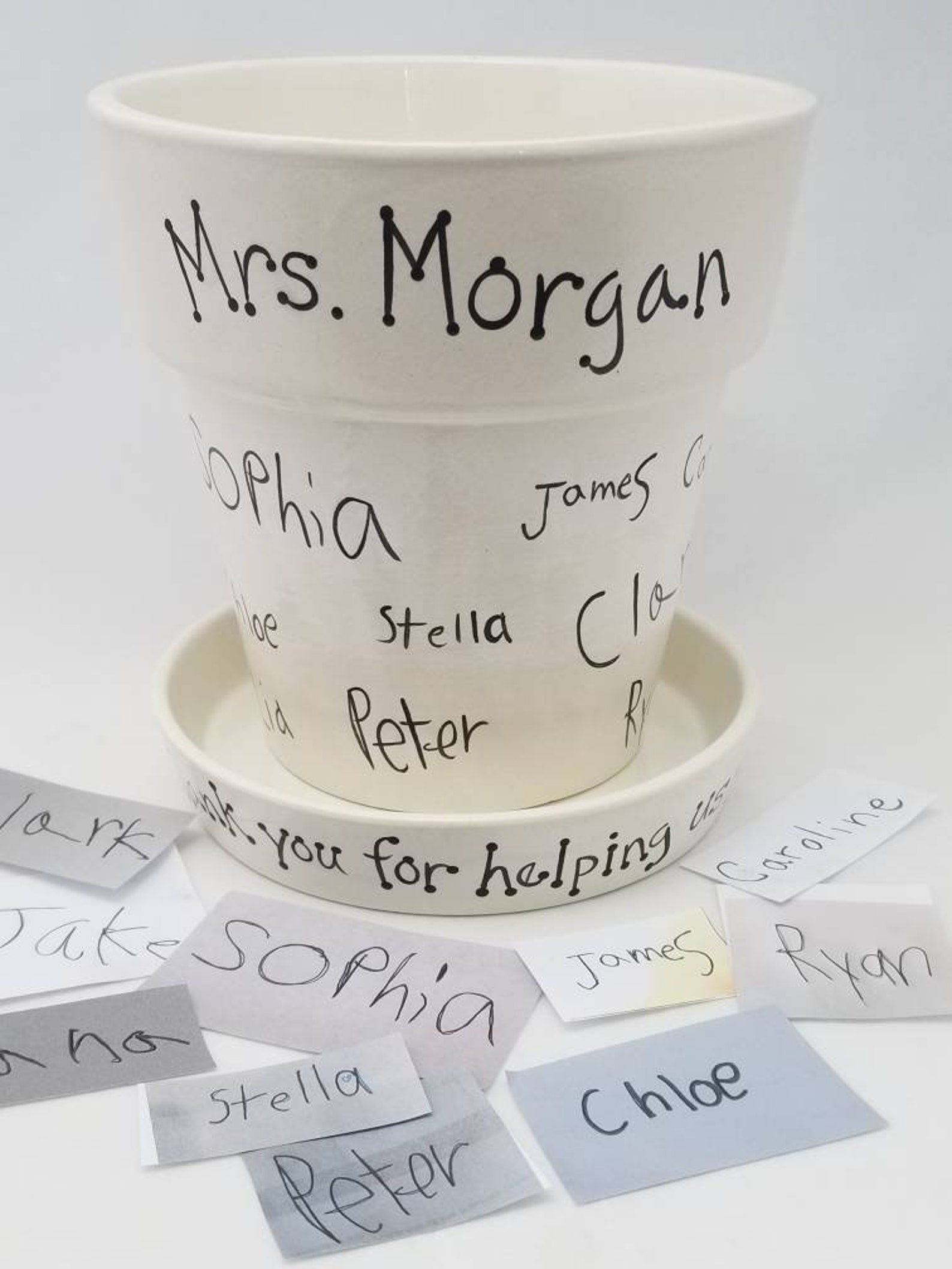 Teacher Gift Flower Pot With Names of Students / Class Gift / - Etsy