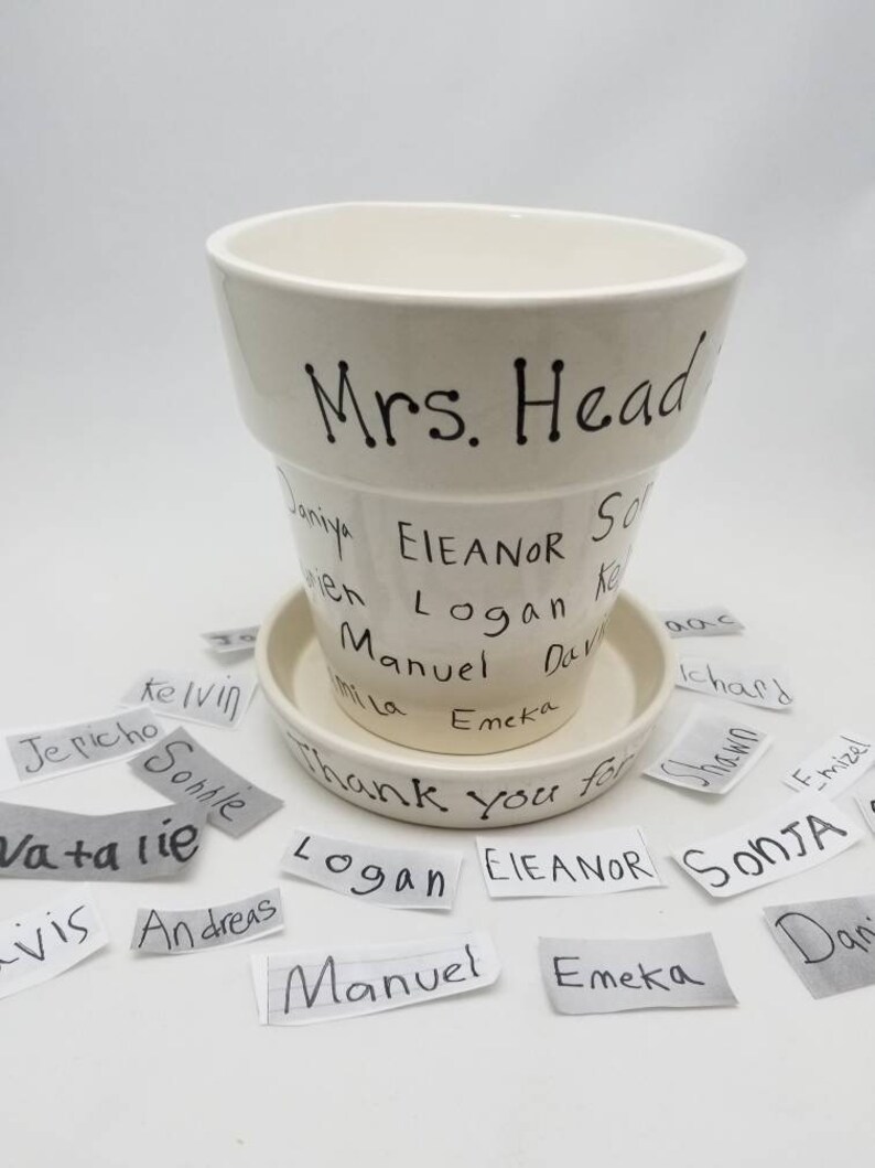 Teacher Gift Flower Pot With Names of Students / Class Gift / - Etsy