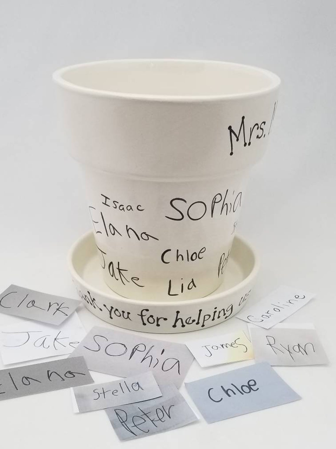 Teacher Gift Flower Pot With Names of Students / Class Gift / - Etsy