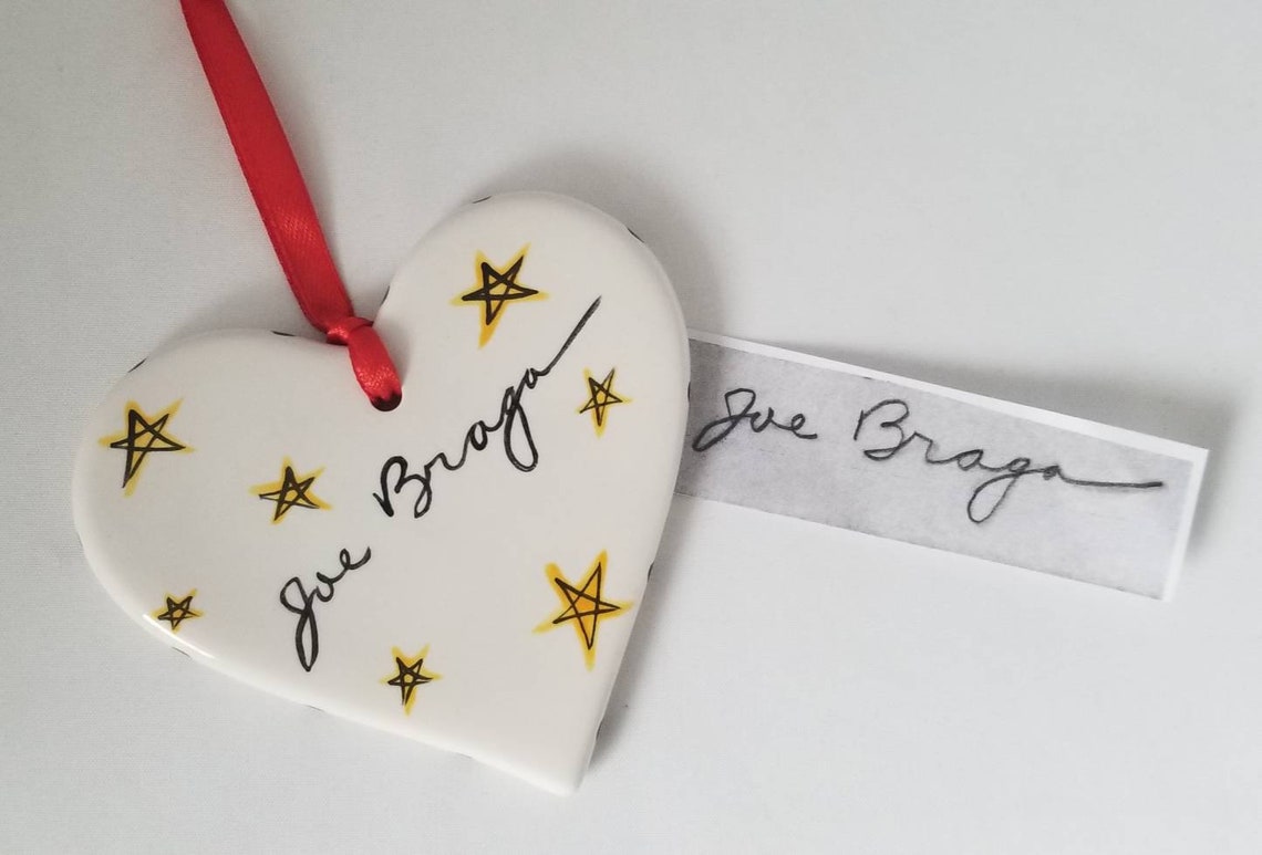 Hanging Heart Ornament / Handwriting Transfer / Signature - Etsy
