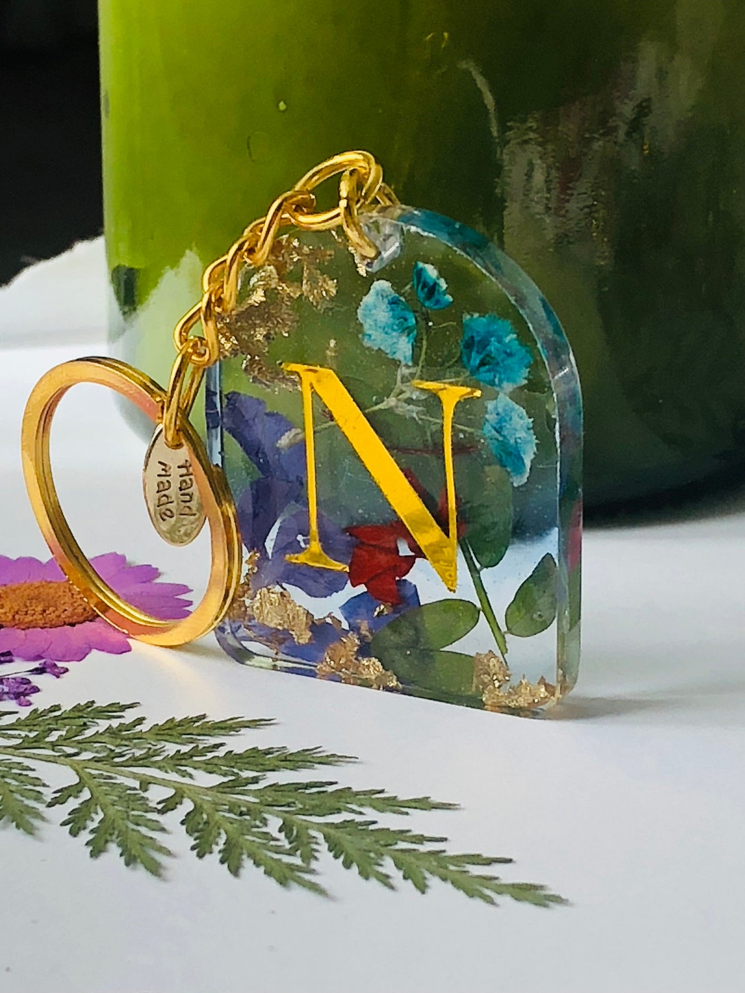 Letter N Keychain - Etsy