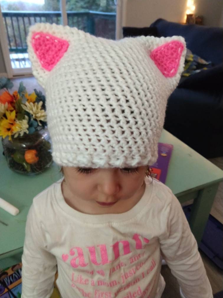 Cat Ears Beanie Crochet Pattern | Etsy