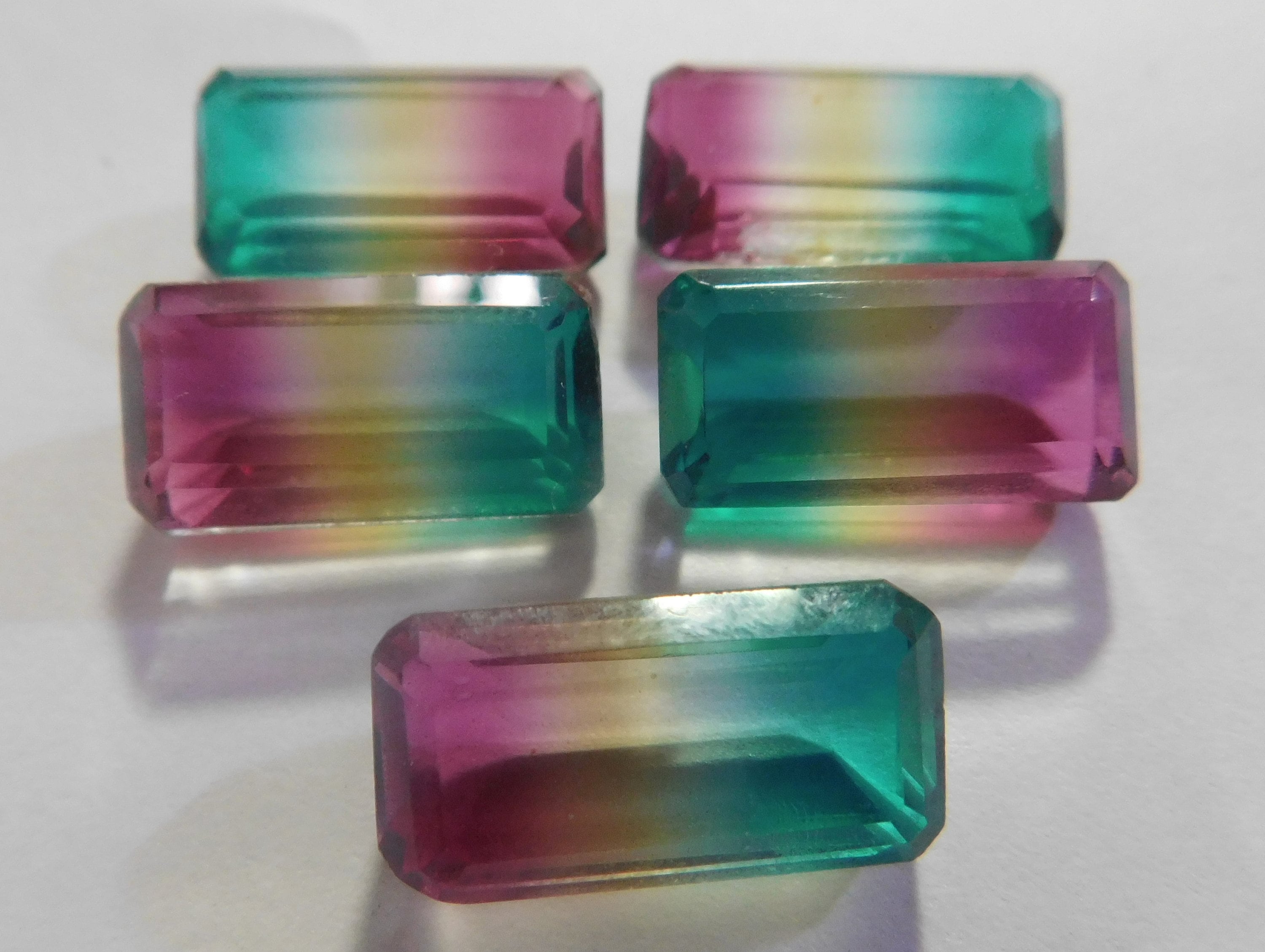 Watermelon Quartz 10x20mm octagon Shape Stone Faceted | Etsy