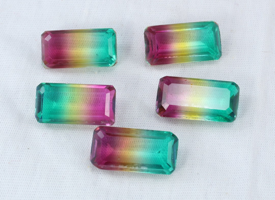 Watermelon Quartz 10x20mm Octagon Shape Stone Faceted - Etsy