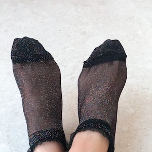 Sheer Mesh Socks Glitter Silver or Multicolor - Etsy