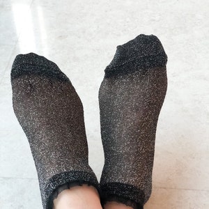 Sheer Mesh Socks Glitter Silver or Multicolor - Etsy