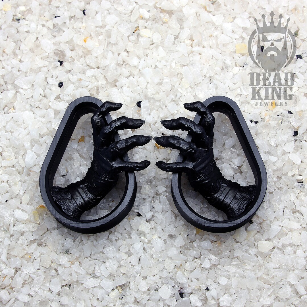 A Pair of Zombie Hand Teardrop BLACK Earplugs. Unique Ear - Etsy