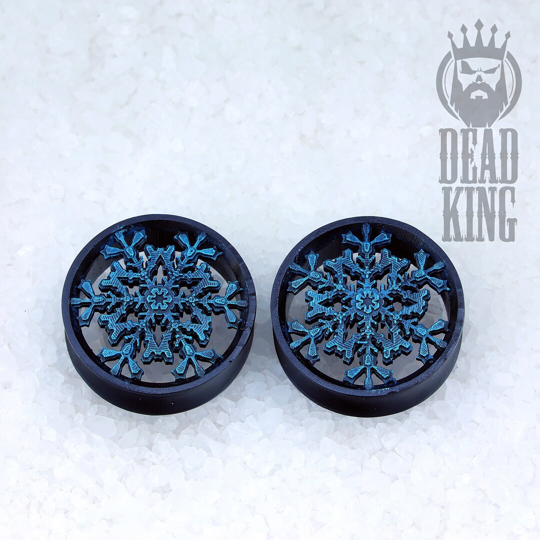 A Pair of Snowflake Earplugs. Unique Ear Tunnels. Lightweight - Etsy