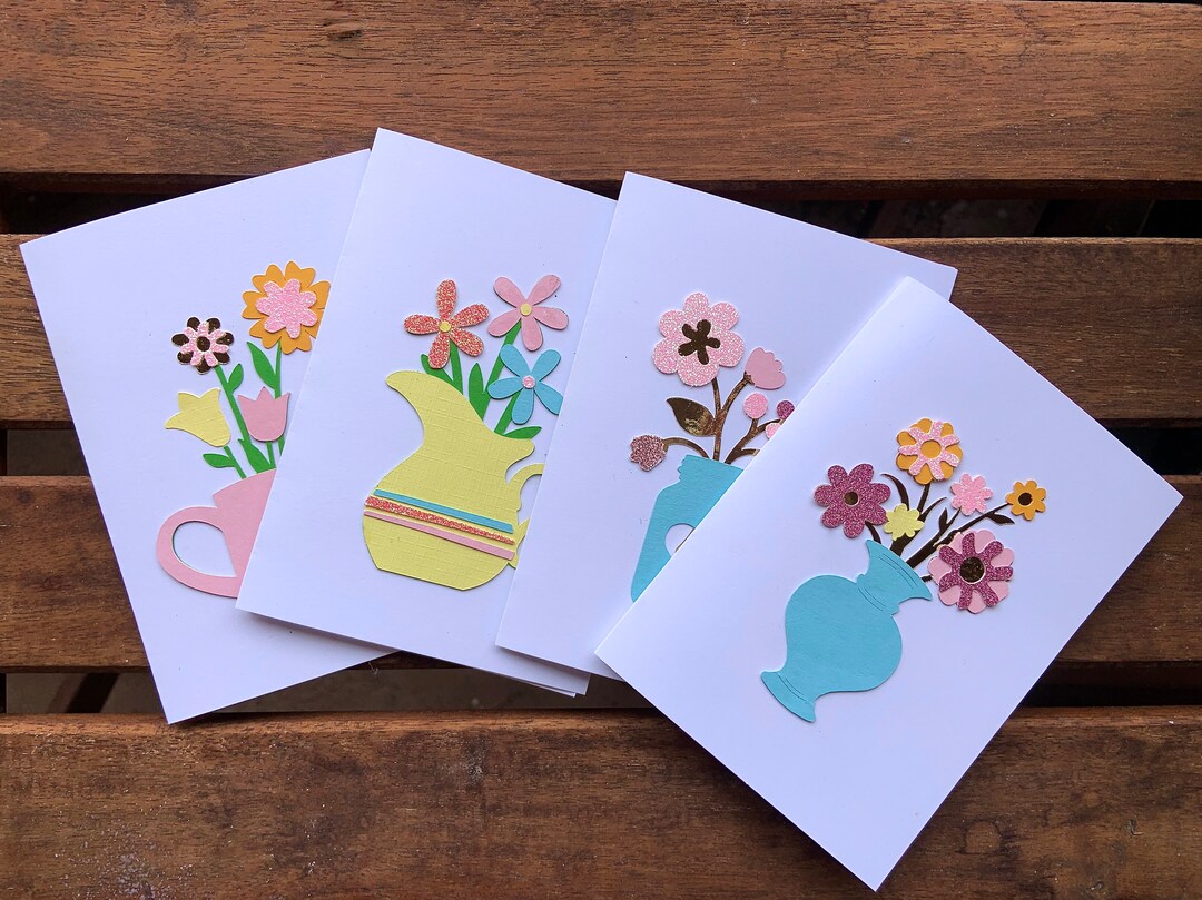 Handmade Spring Flower Cards: Blank Note Card Set - Etsy
