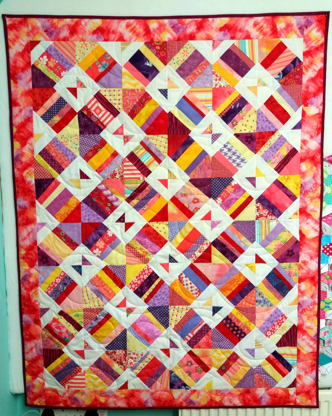 Rainbow Flutterbye Scrap Quilt Pattern - Etsy