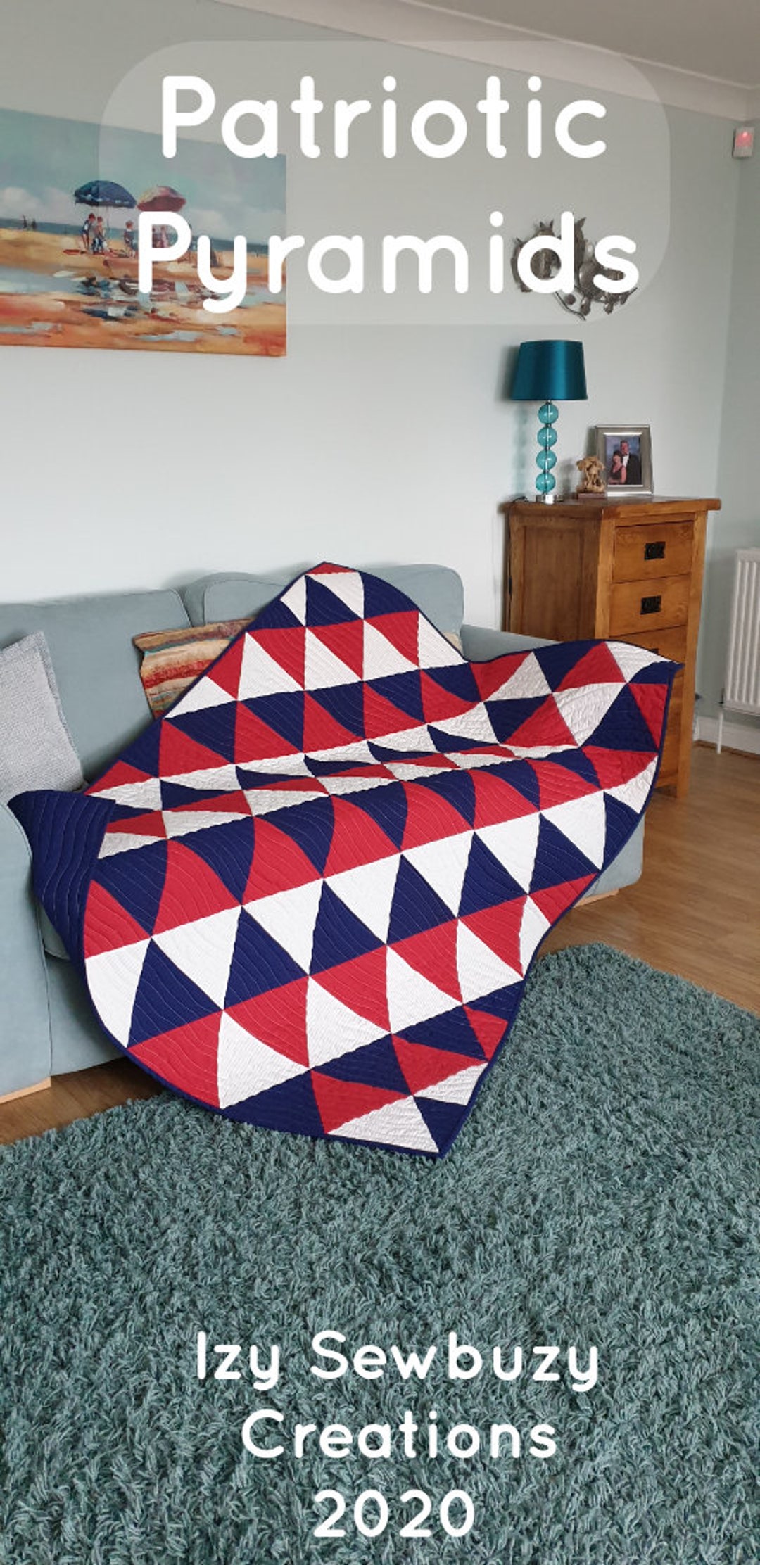 Patriotic Pyramid Quilt Pattern in 3 Sizes! A Modern Geometric Pattern ...