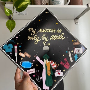 Custom Hijabi Muslim Graduation Cap - Hand Painted Cap - 3D ...